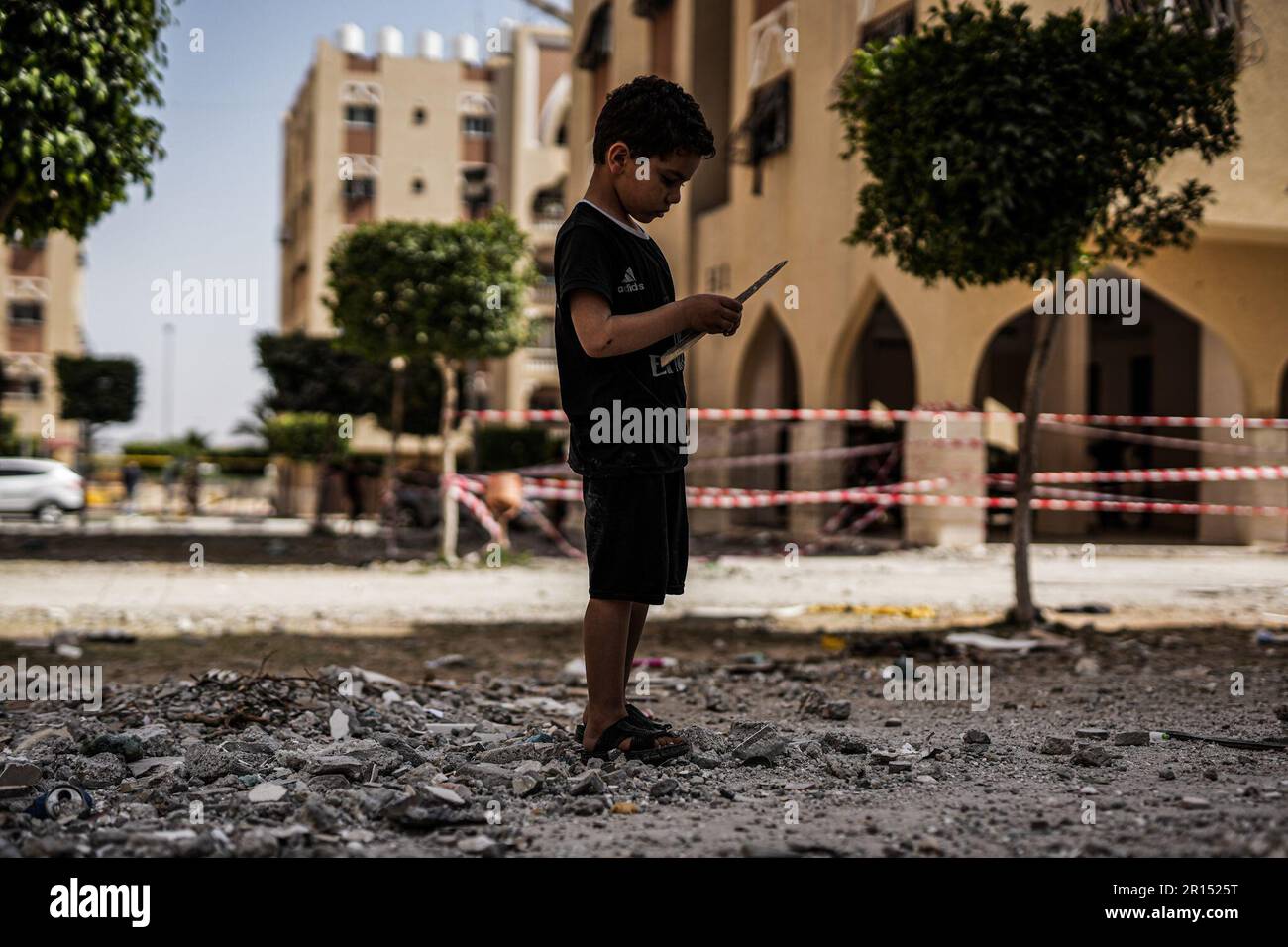 May 11, 2023, Gaza City, The Gaza Strip, Palestine: Palestinians sit ...