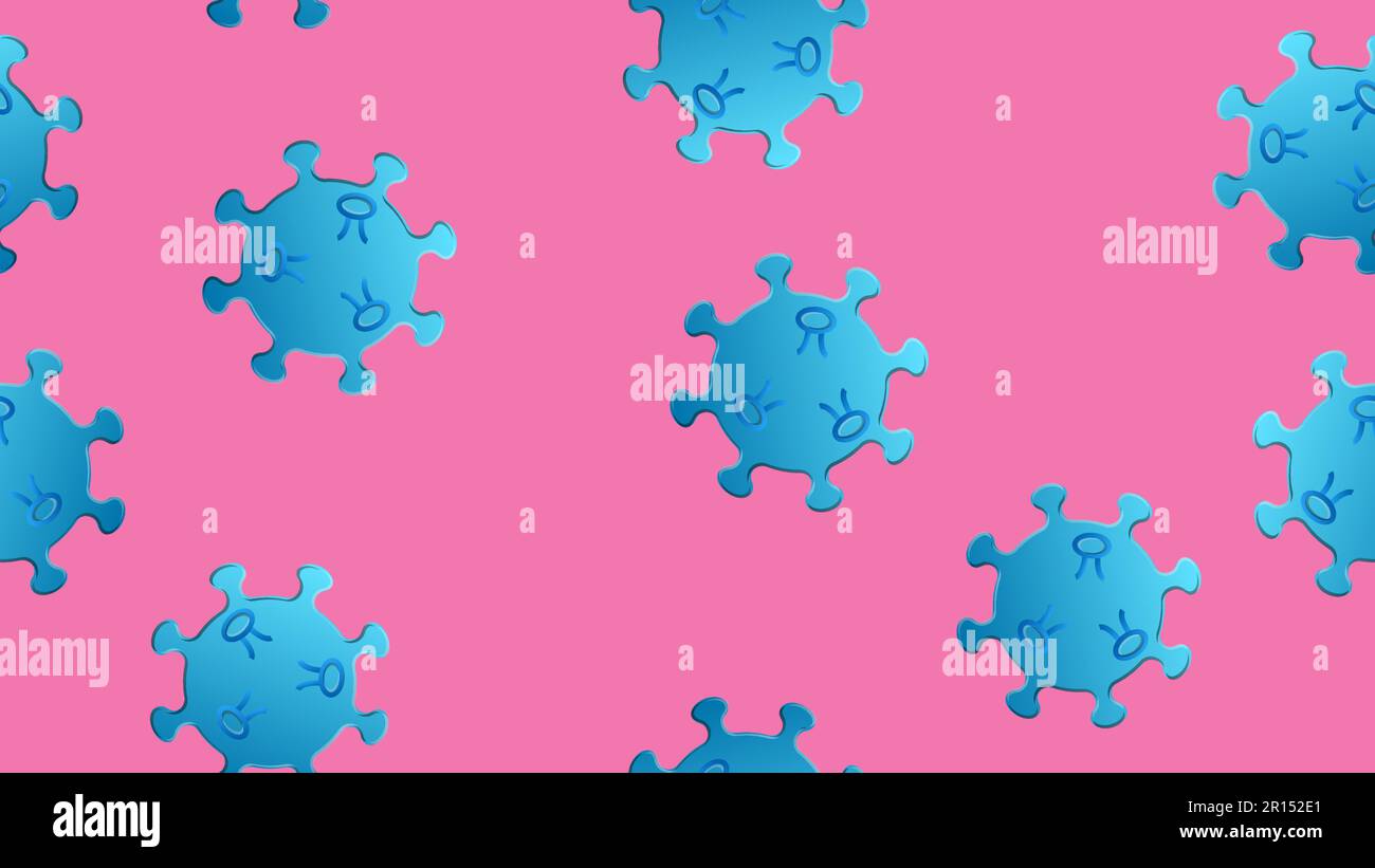 Seamless pattern of blue viruses of the bacteria coronavirus disease ...