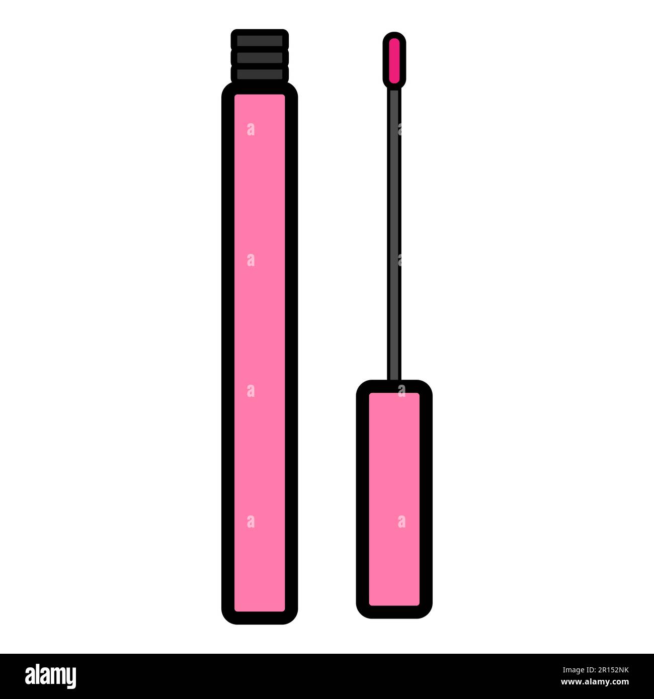 Pink flat icon simple fashionable glamorous liquid lipstick, lipstick with a liquid texture ...