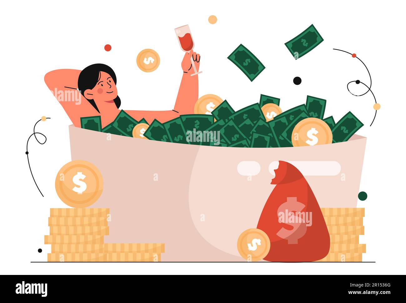 Beautiful woman relaxing in Stock Vector Images - Alamy