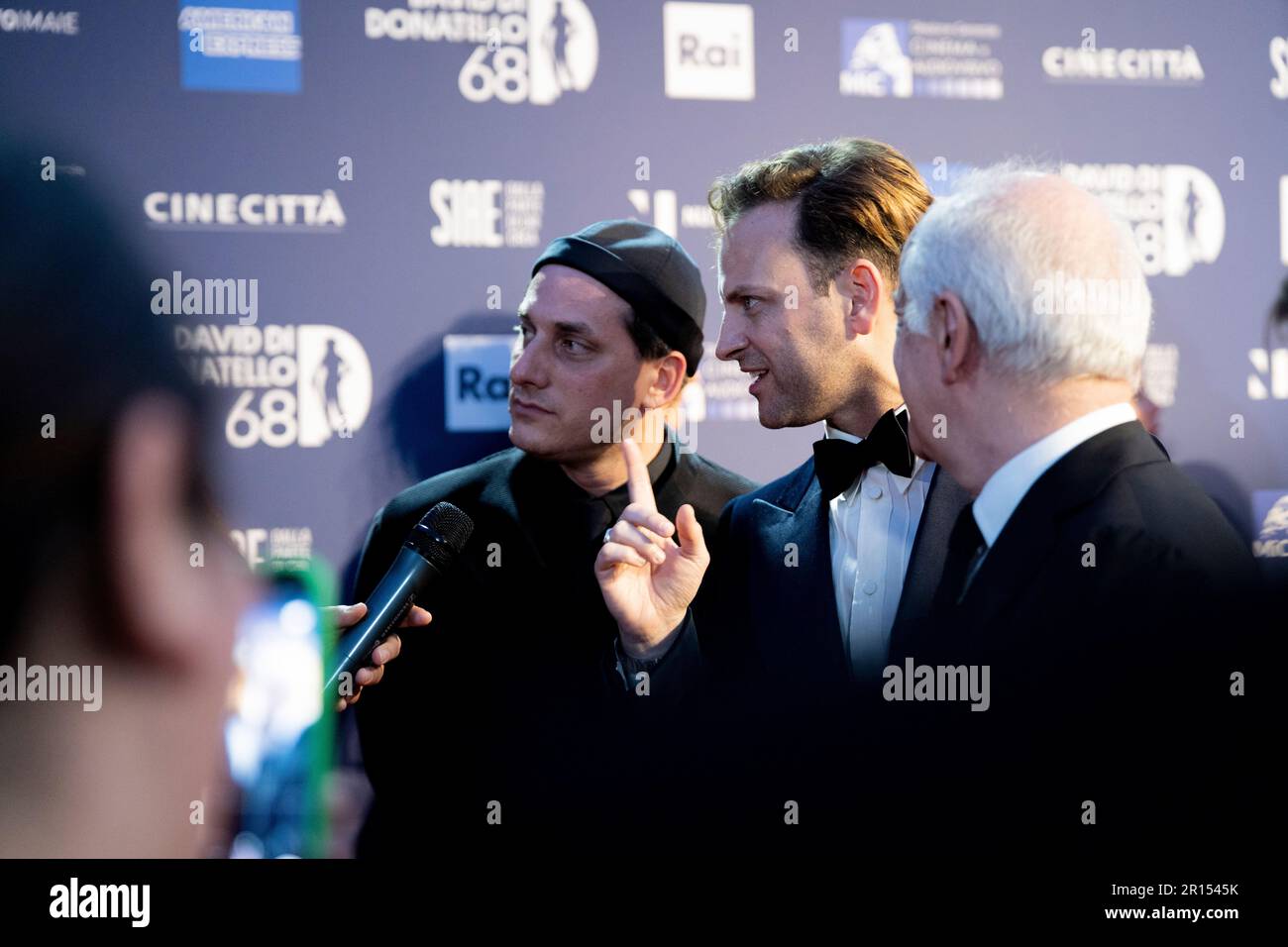 Rome, Italy, 10th May 2023, Alessandro Borghi, Luca Marinelli and Toni ...