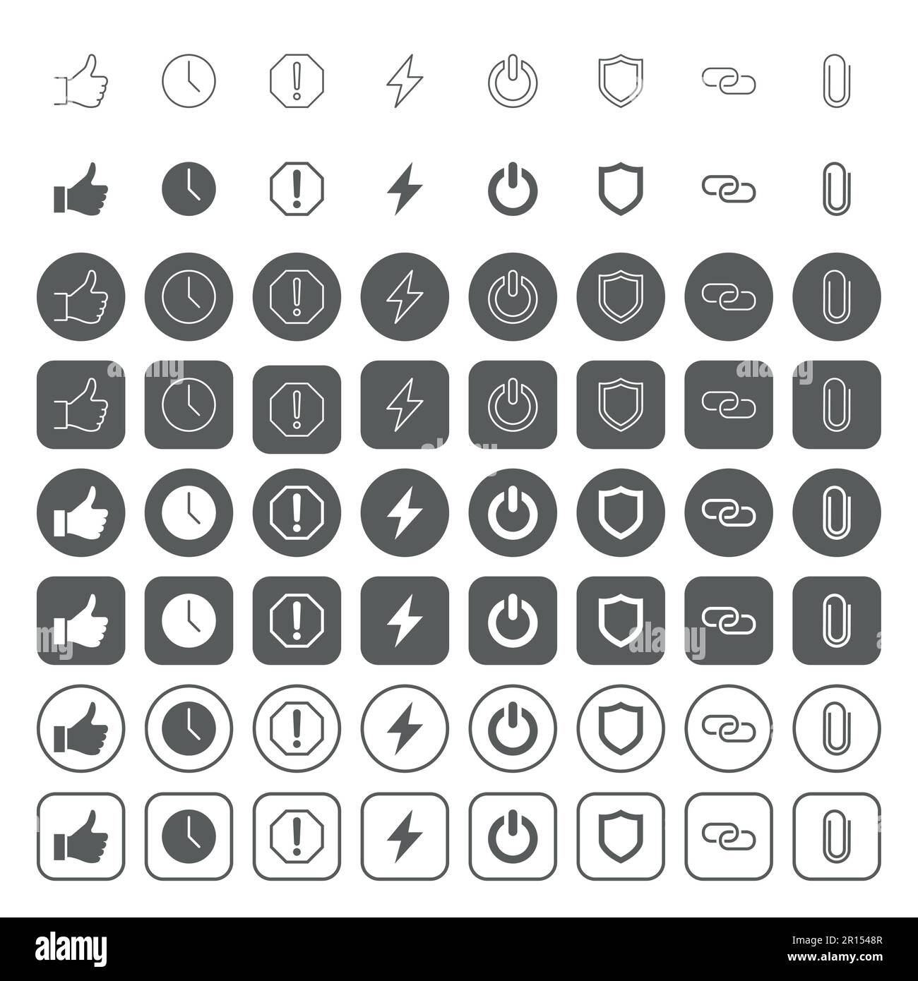 Set of mobile app icons black and white vector user hi-res stock ...