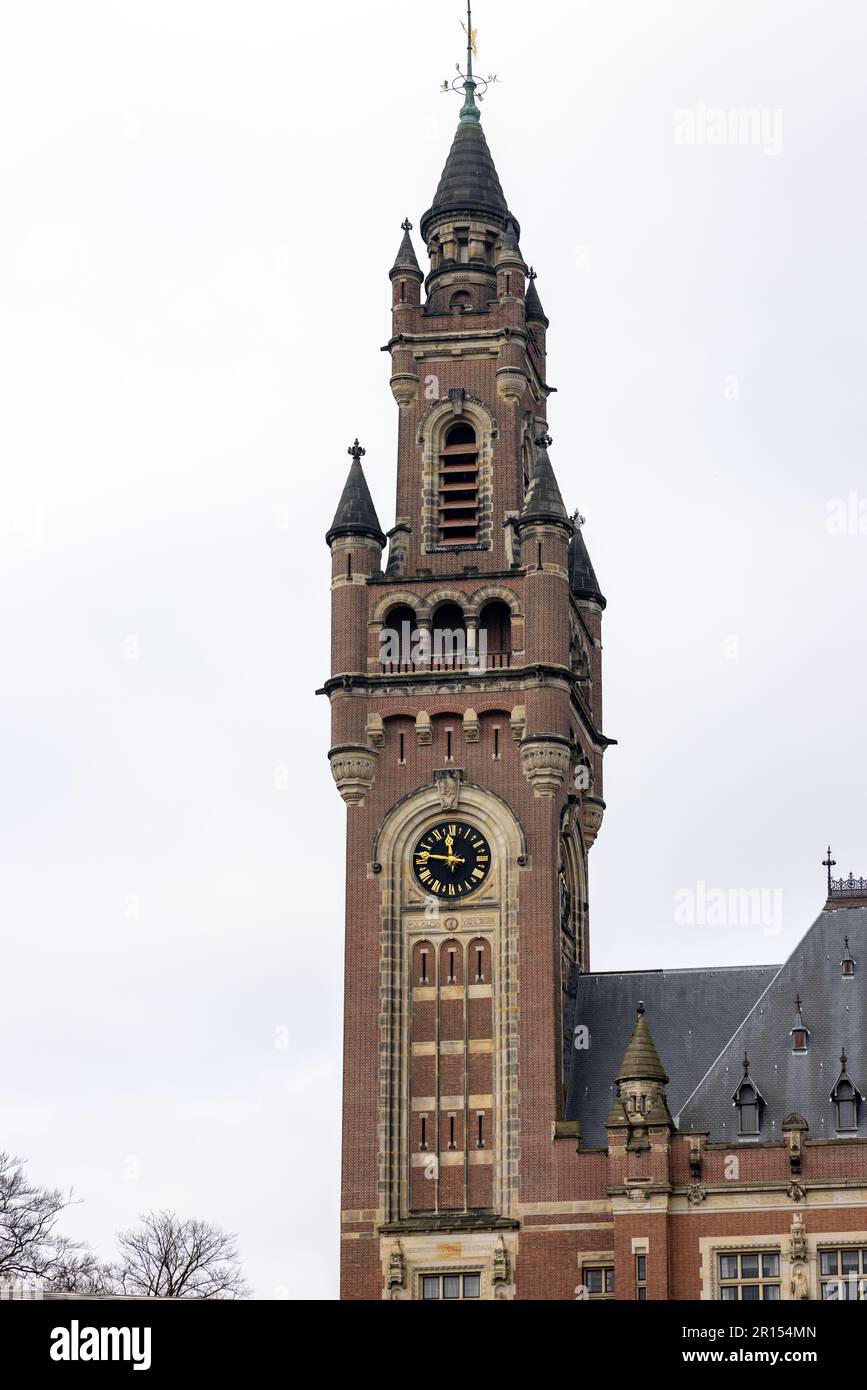The Hague, Netherlands - April 17, 2023: The Clock Tower at Peace ...