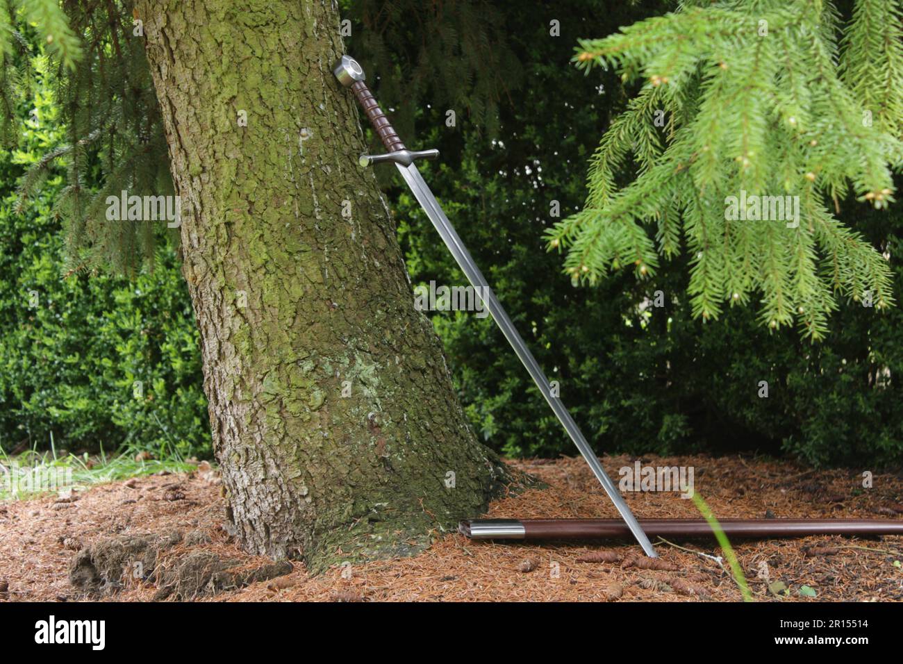 Hand-and-a-half sword (also "bastard/war sword") resting against a ...