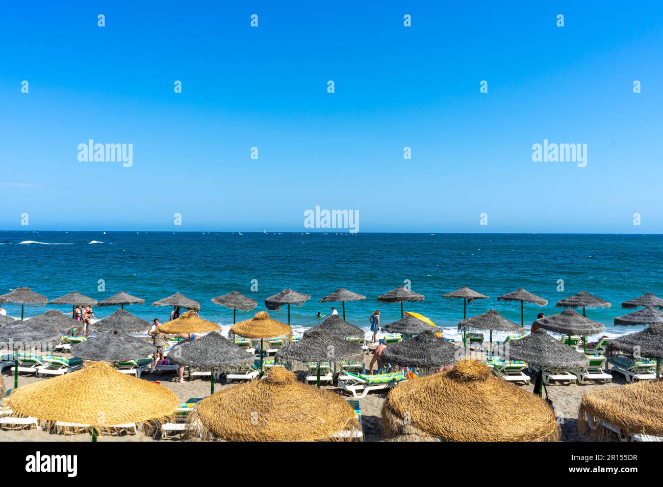 BENALMADENA, SPAIN - MAY 7, 2023: Walking on sea promenade in ...