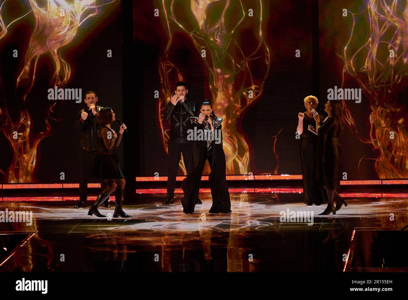 Liverpool, UK . 11 May, 2023 . Albina & Familja Kelmendi representing ...