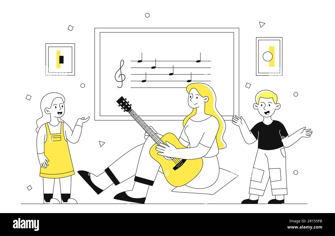 Music class children Stock Vector Image & Art - Alamy