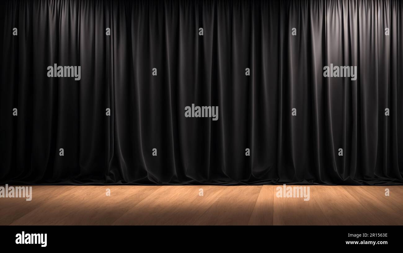 Stage With Curtains And Lights
