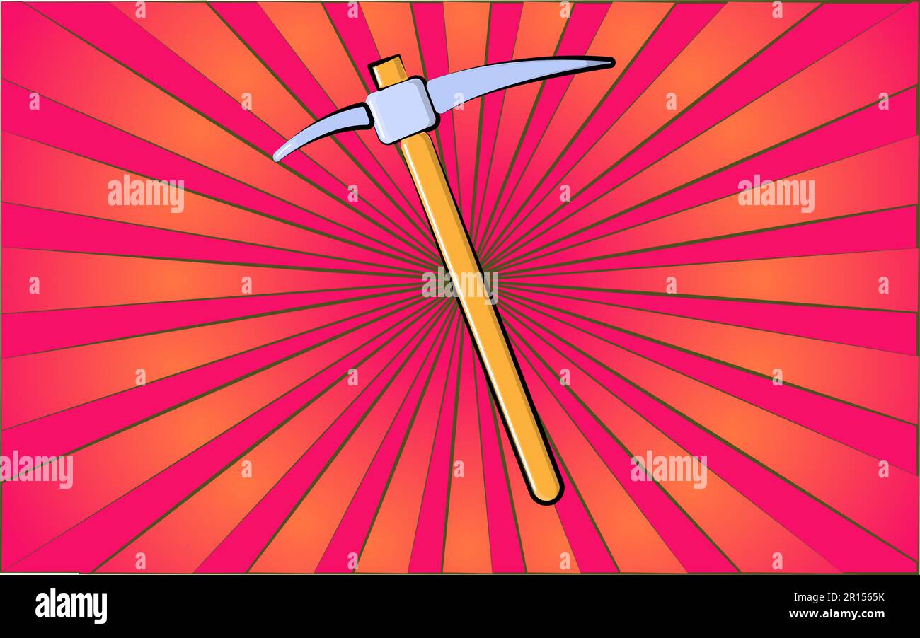 Construction repair mining tool pickaxe on a background of abstract red ...