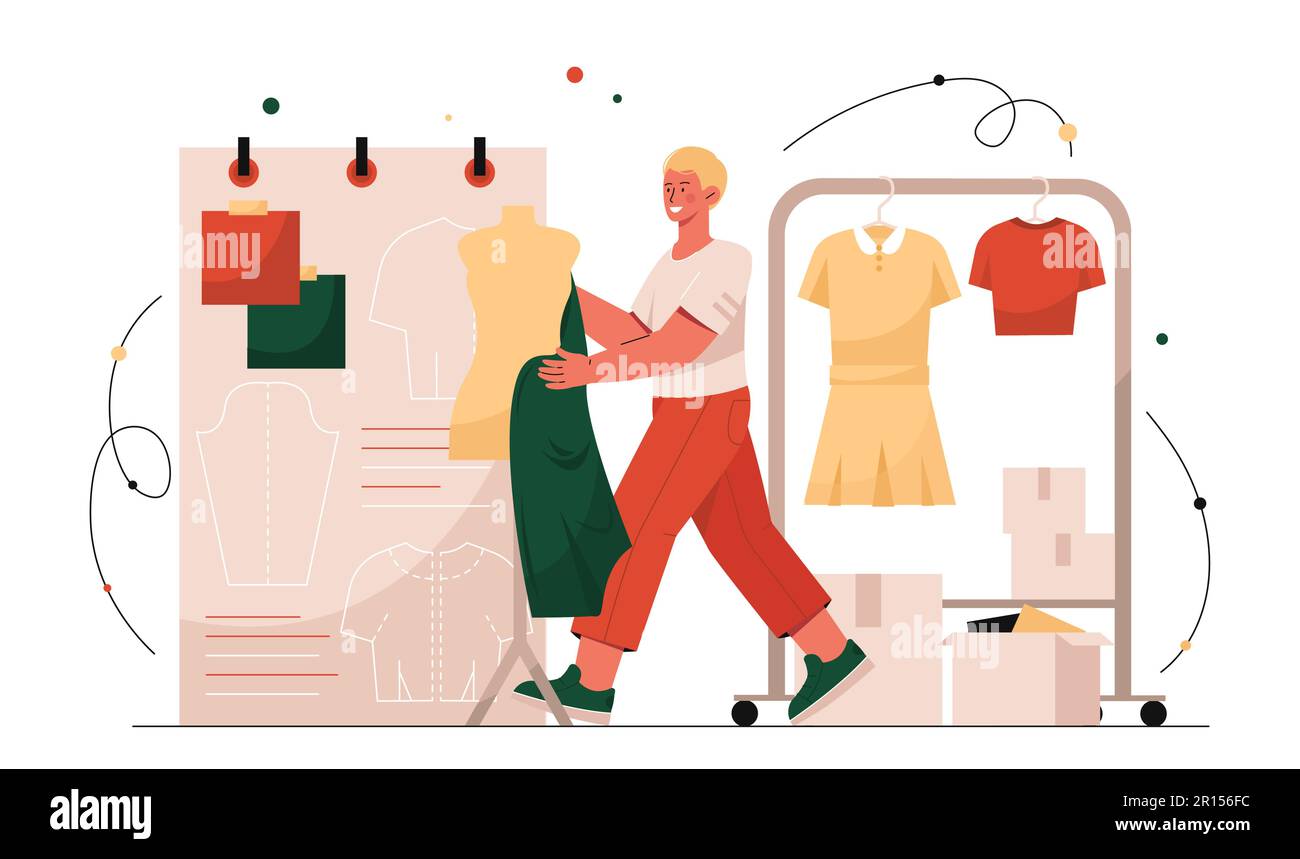 Tailor with dresses Stock Vector Image & Art - Alamy