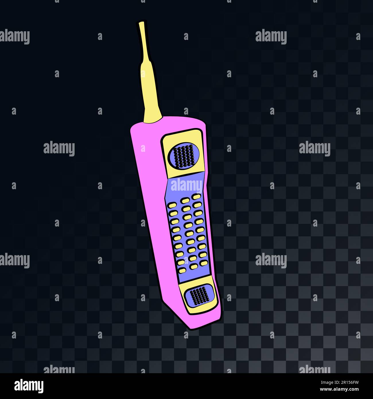 Old retro vintage mobile phone with antenna from the 70s, 80s, 90s on a ...