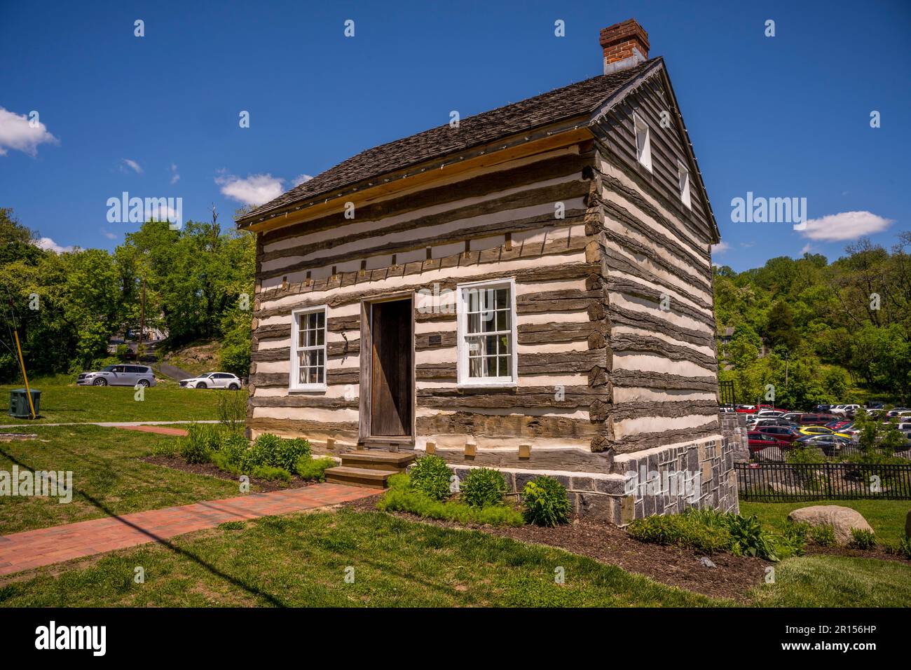 The Thomas Isaac log cabin in Ellicott City, a historic town in Howard ...