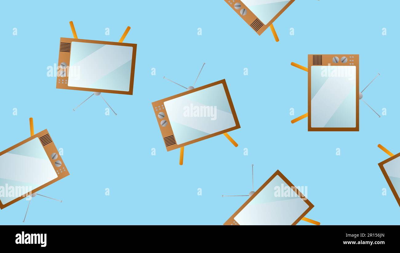 Seamless pattern of retro old hipster TVs from the 70s, 80s, 90s, 2000s ...