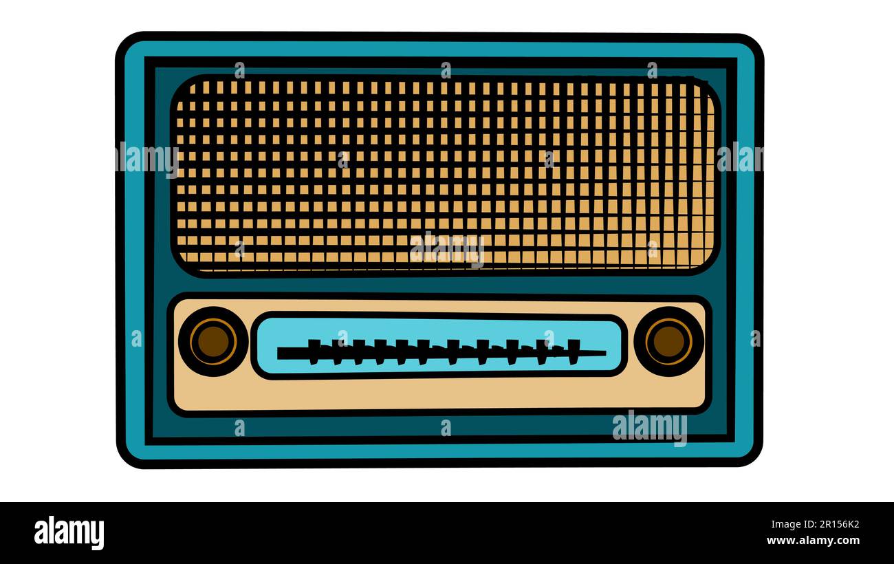 Vintage radio green Stock Vector Images - Alamy