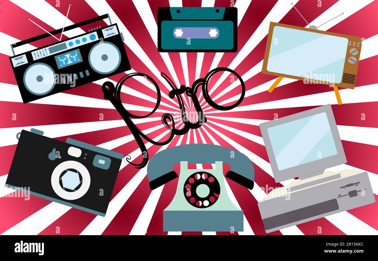 A set of retro electronics, technology. Old, vintage, retro, hipster ... A set of retro electronics, technology. Old, vintage, retro, hipster ...