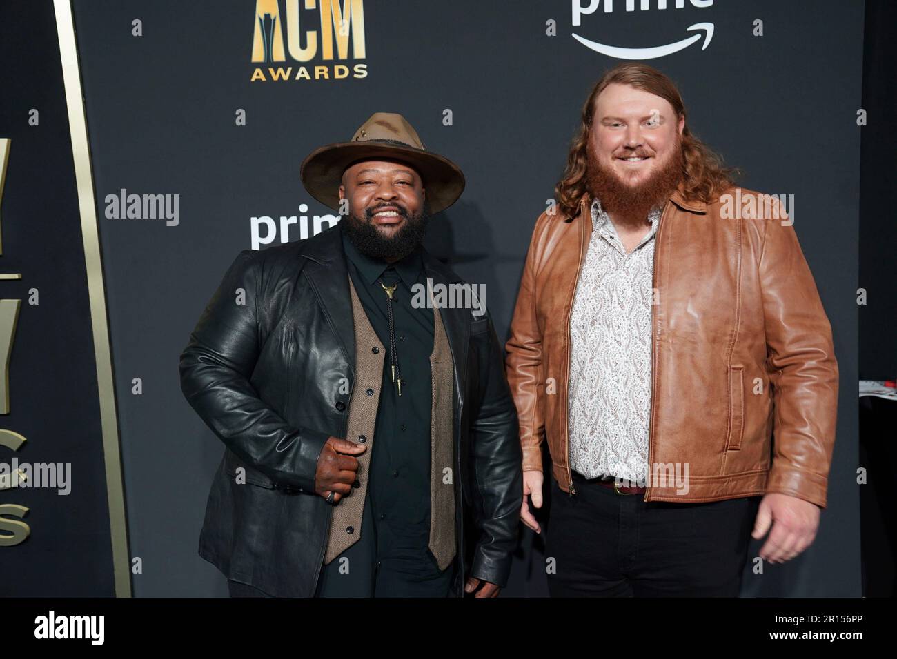 Leo Brooks, left, and Andrew Millsaps of Neon Union arrive at the 58th ...
