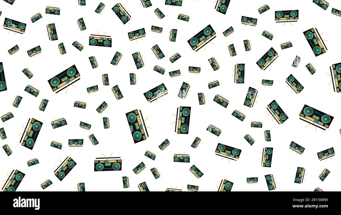 Seamless pattern of retro old hipster musical audio cassettes texture ...