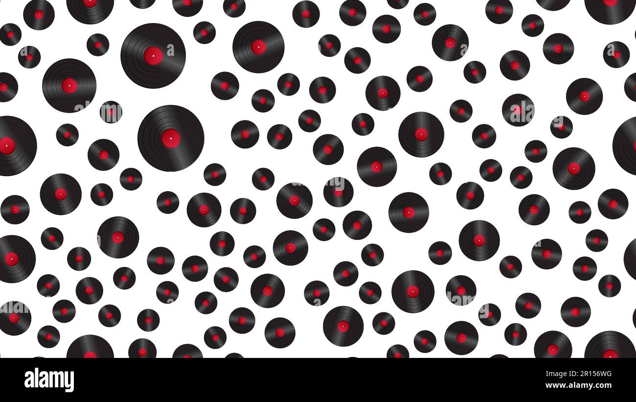 Seamless pattern of retro old hipster musical audio vinyl records from ...
