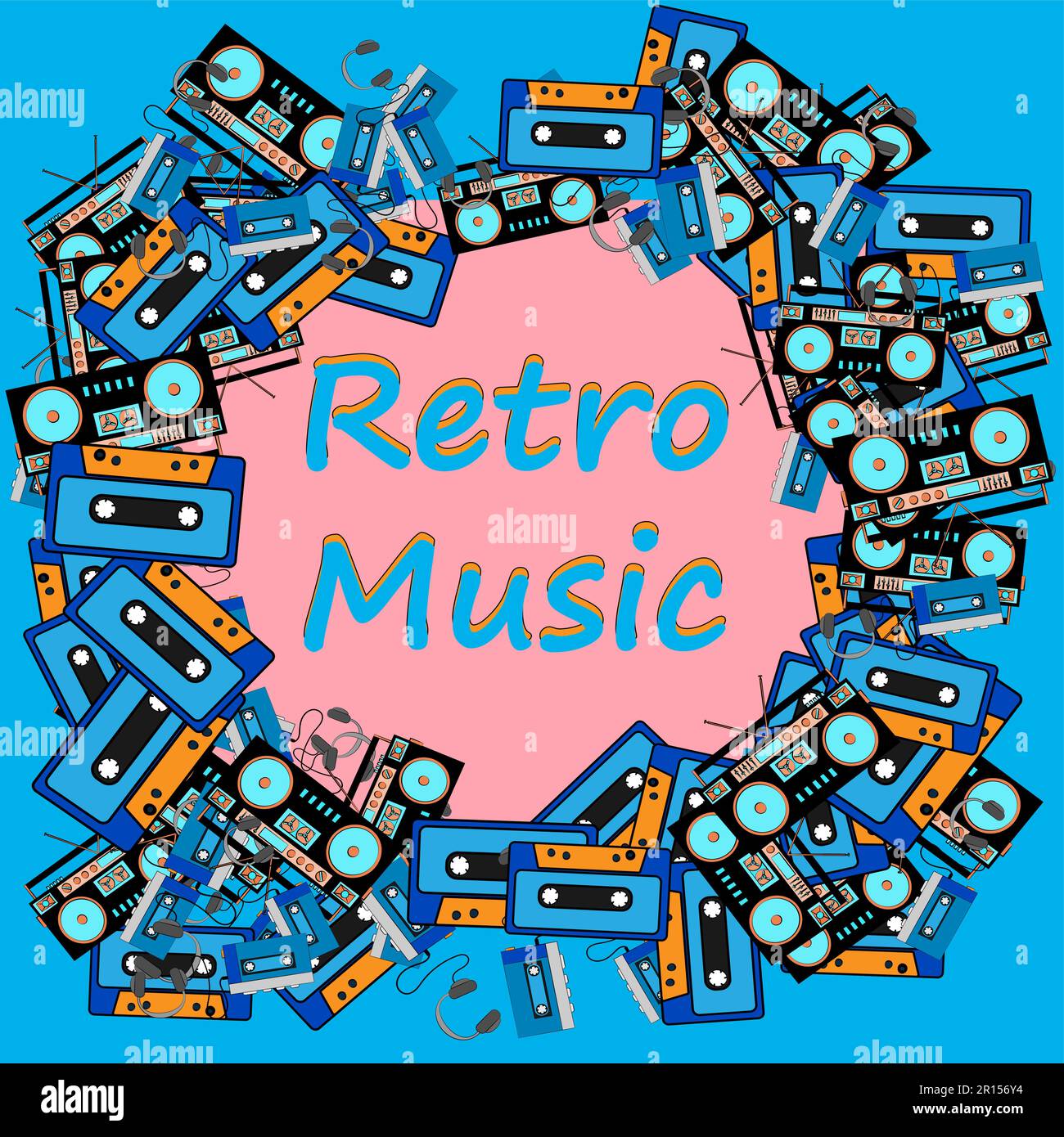 A retro music frame made from an old hipster retro technique music ...