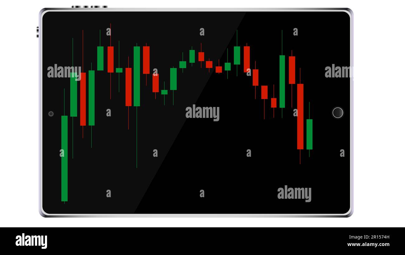 Black realistic big smart touch mobile tablet computer with Japanese ...