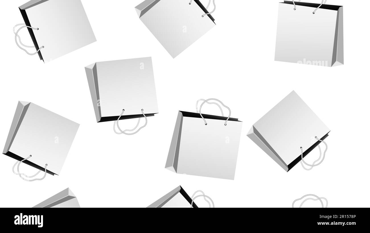 Texture, seamless pattern of paper bags with handles, shopping boxes ...