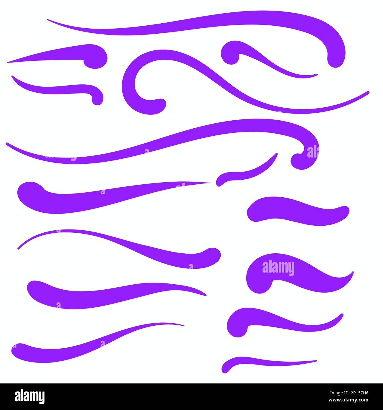 Purple Swirls Swoosh Marks with Vector Hand Drawn Highlighter Accent ...