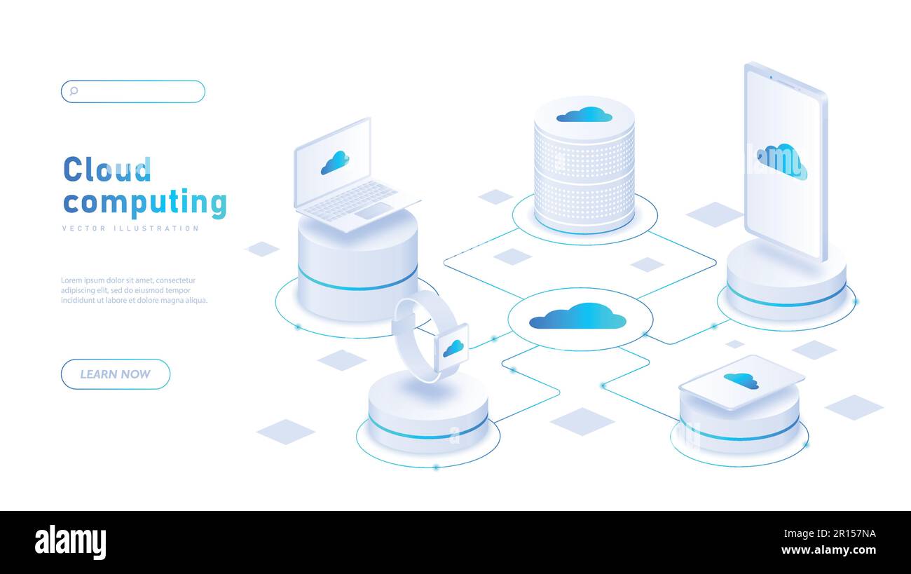 Cloud computing white banner Stock Vector Image & Art - Alamy