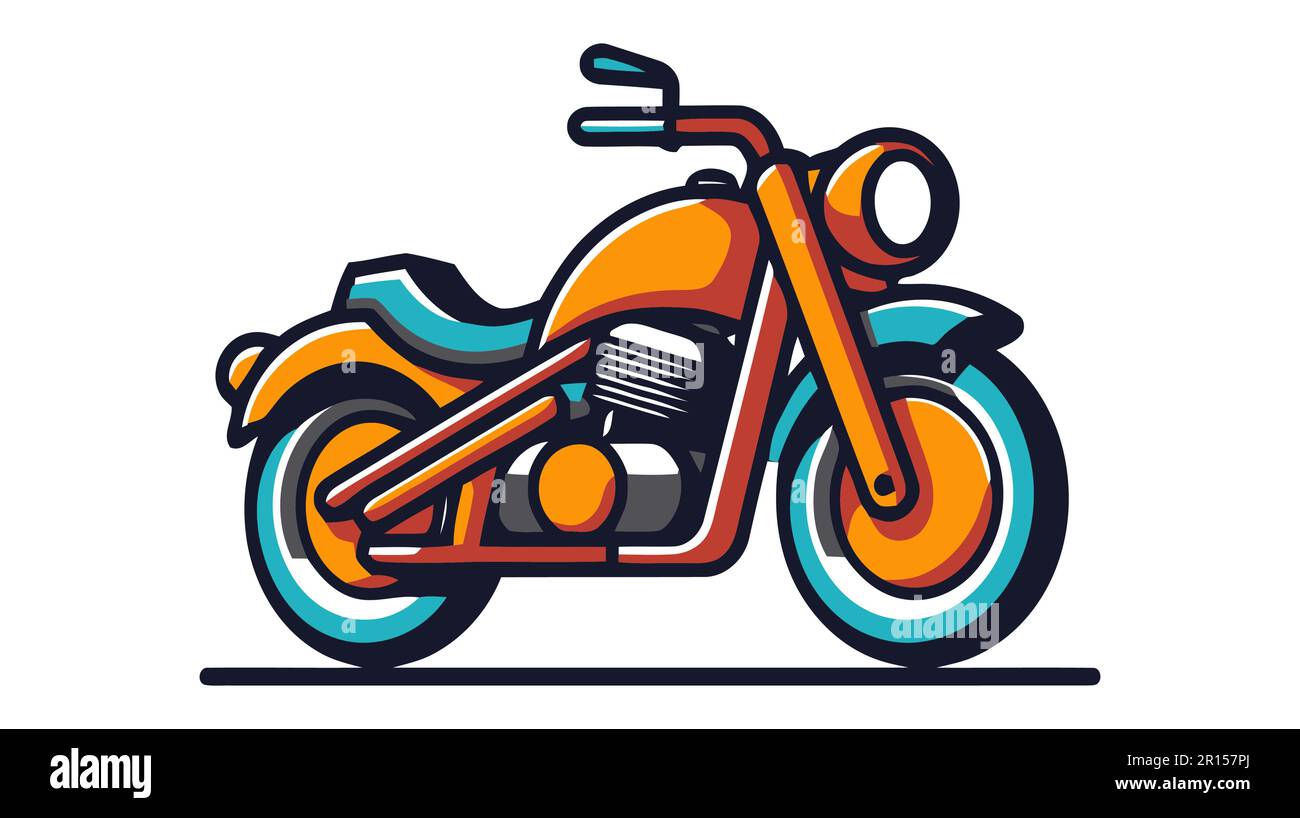 Motorbike logo, icon. Vector illustration isolated on white background ...