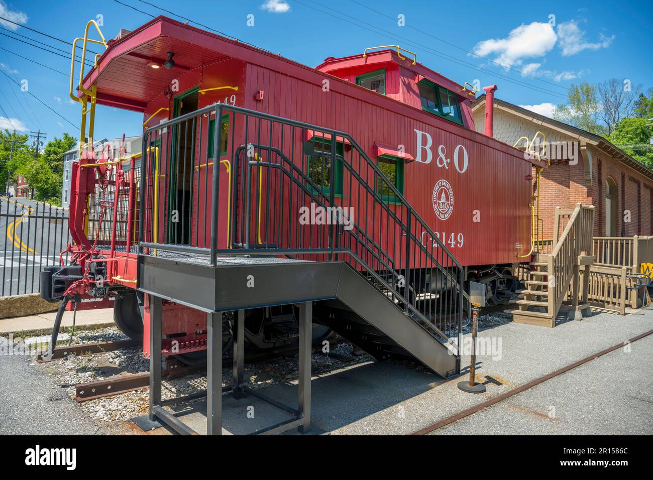 A caboose at the historic Baltimore and Ohio Ellicott City Station ...