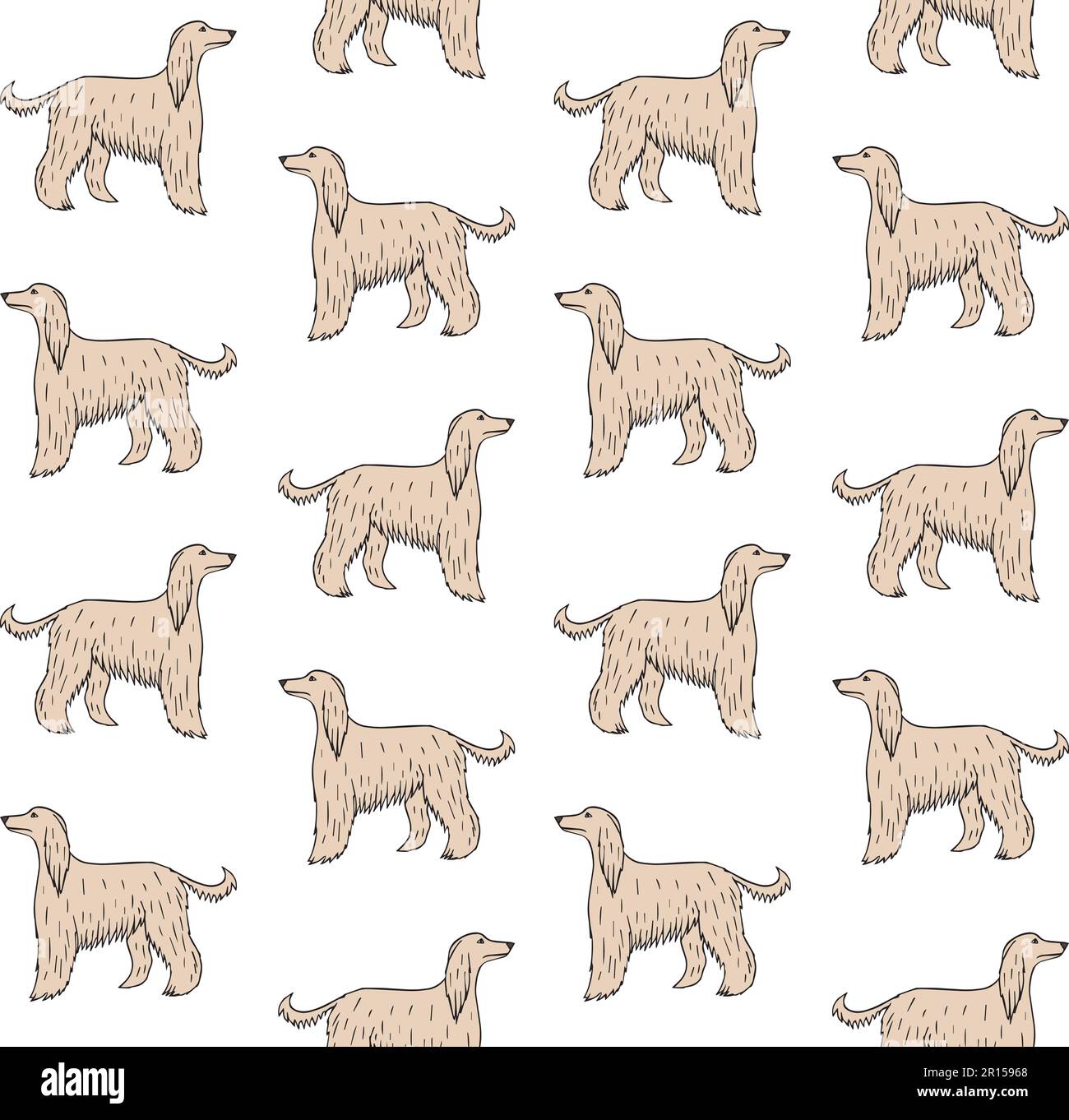 Vector seamless pattern of Afghan hound dog Stock Vector Image & Art ...