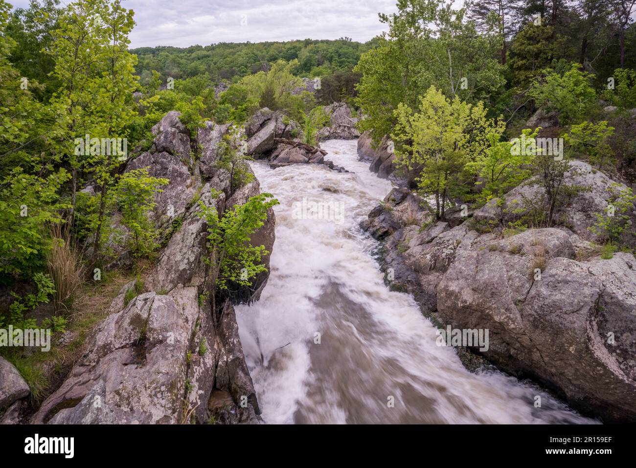 View of a waterfall (a sidearm of the Potomac River) along the Olmstead ...