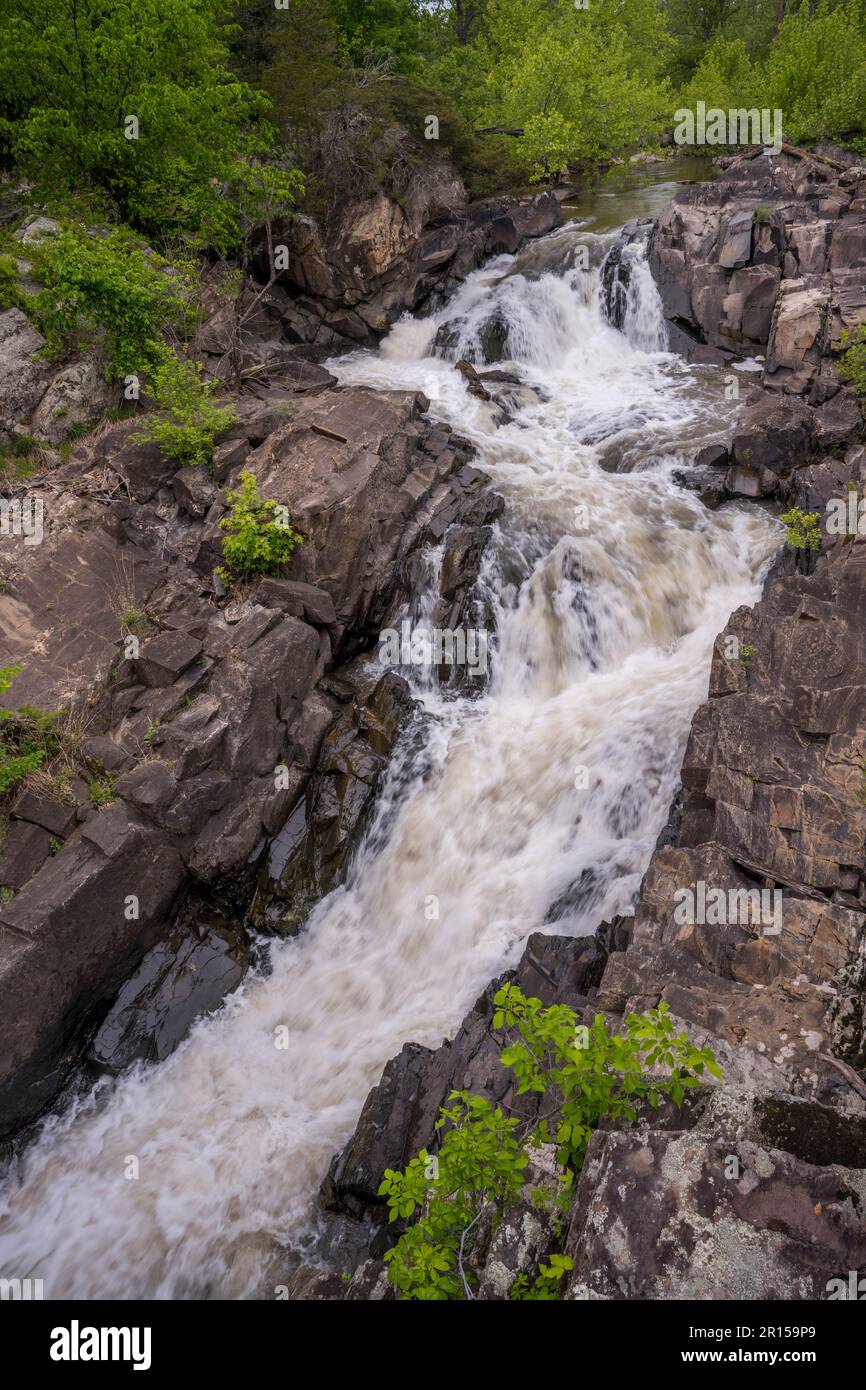 View of a waterfall (a sidearm of the Potomac River) along the Olmstead ...