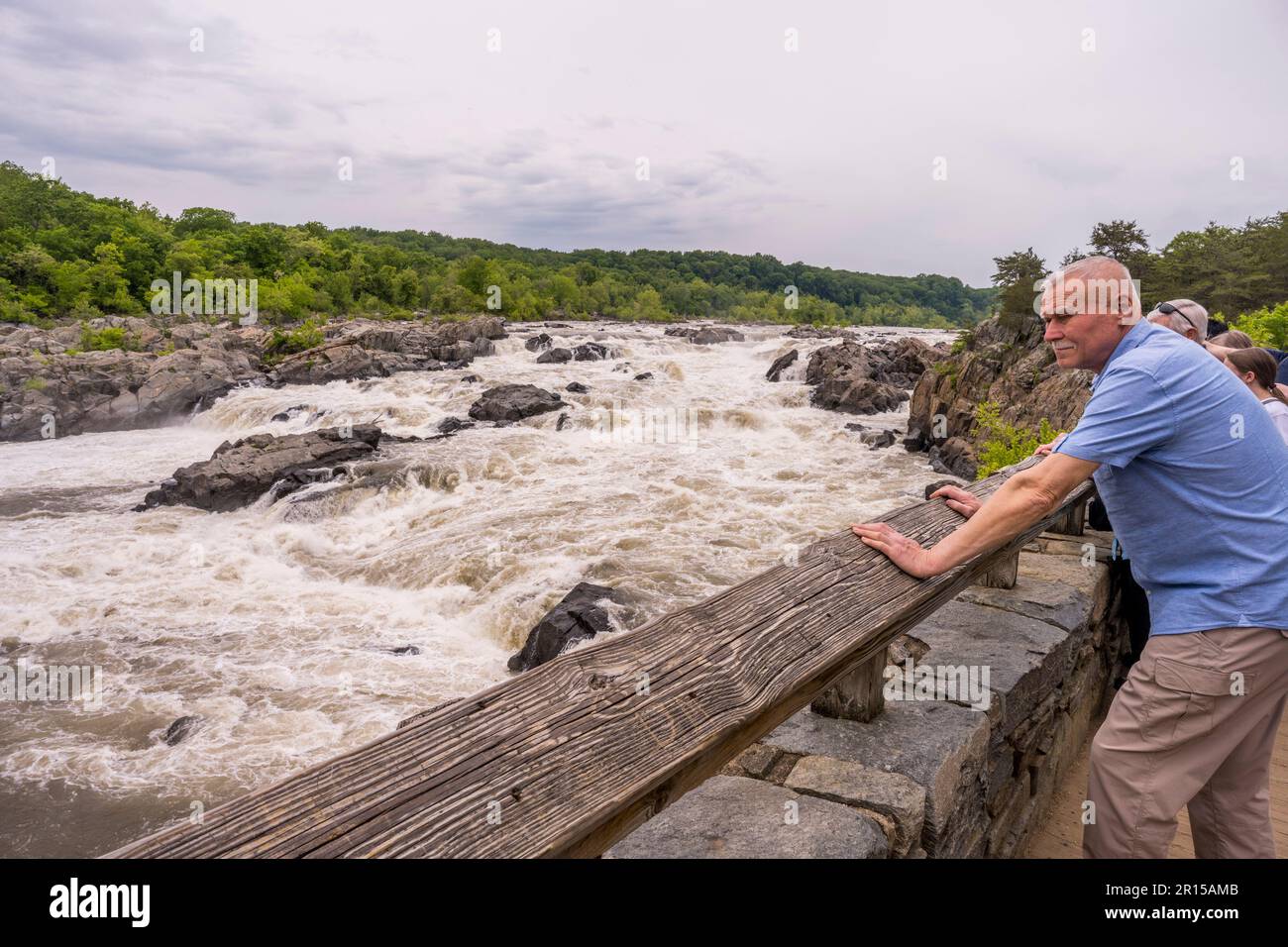People viewing the Great Falls of the Potomac River from the Great ...
