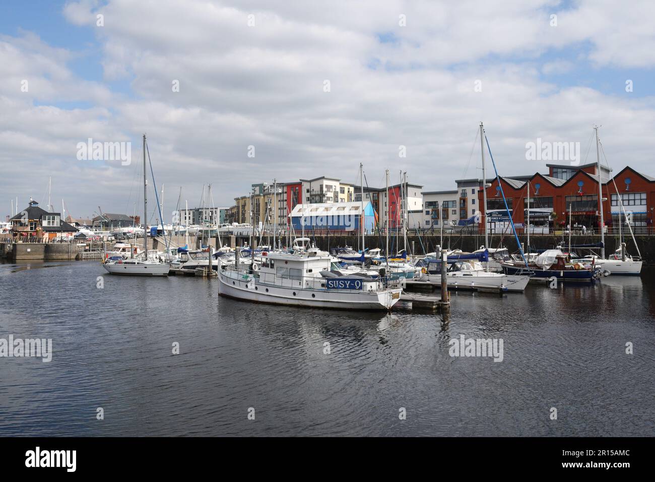 Swansea marina in the old town dock Wales UK Stock Photo - Alamy