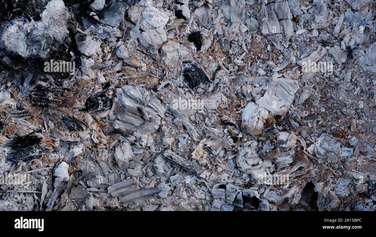 Gray ash from the oven background texture, cinder, grey ashes from the ...