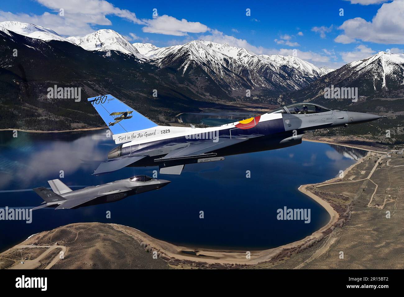 A U.S. Air Force F-16C Fighting Falcon, assigned to the 120th Fighter ...