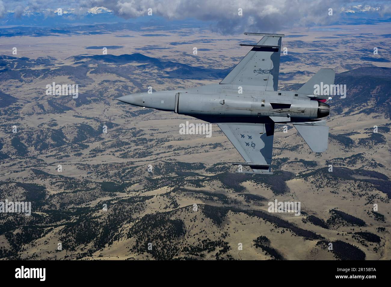 A U.S. Air Force F-16C Fighting Falcon, assigned to the 120th Fighter ...