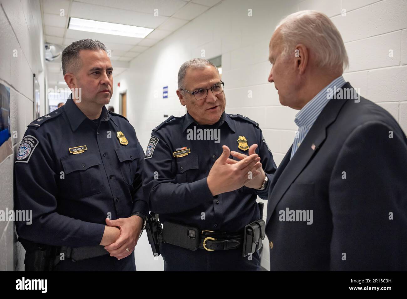 President Joe Biden arrives at the Bridge of the Americas in El Paso on ...