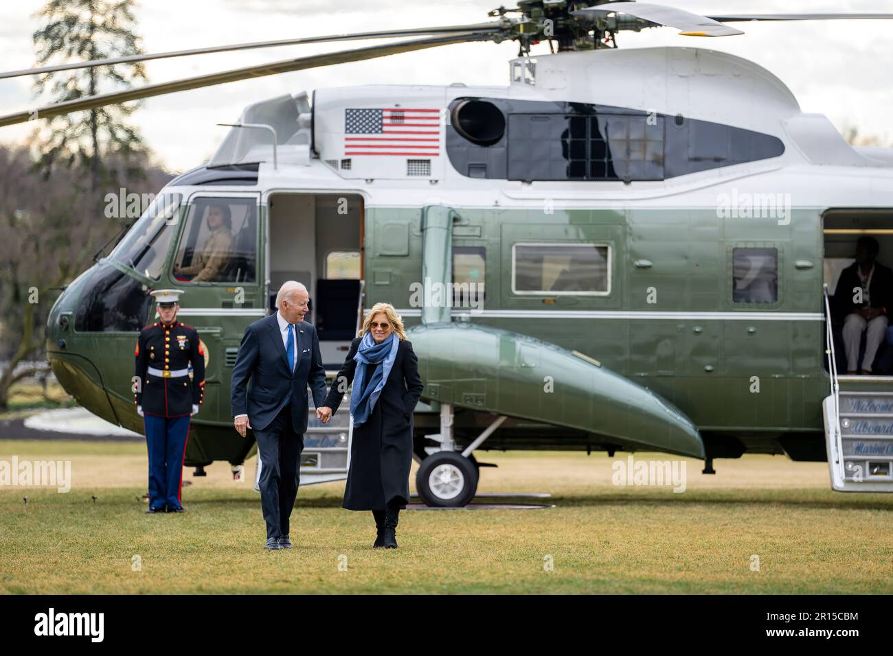 President Joe Biden and First Lady Jill Biden disembark Marine One on ...