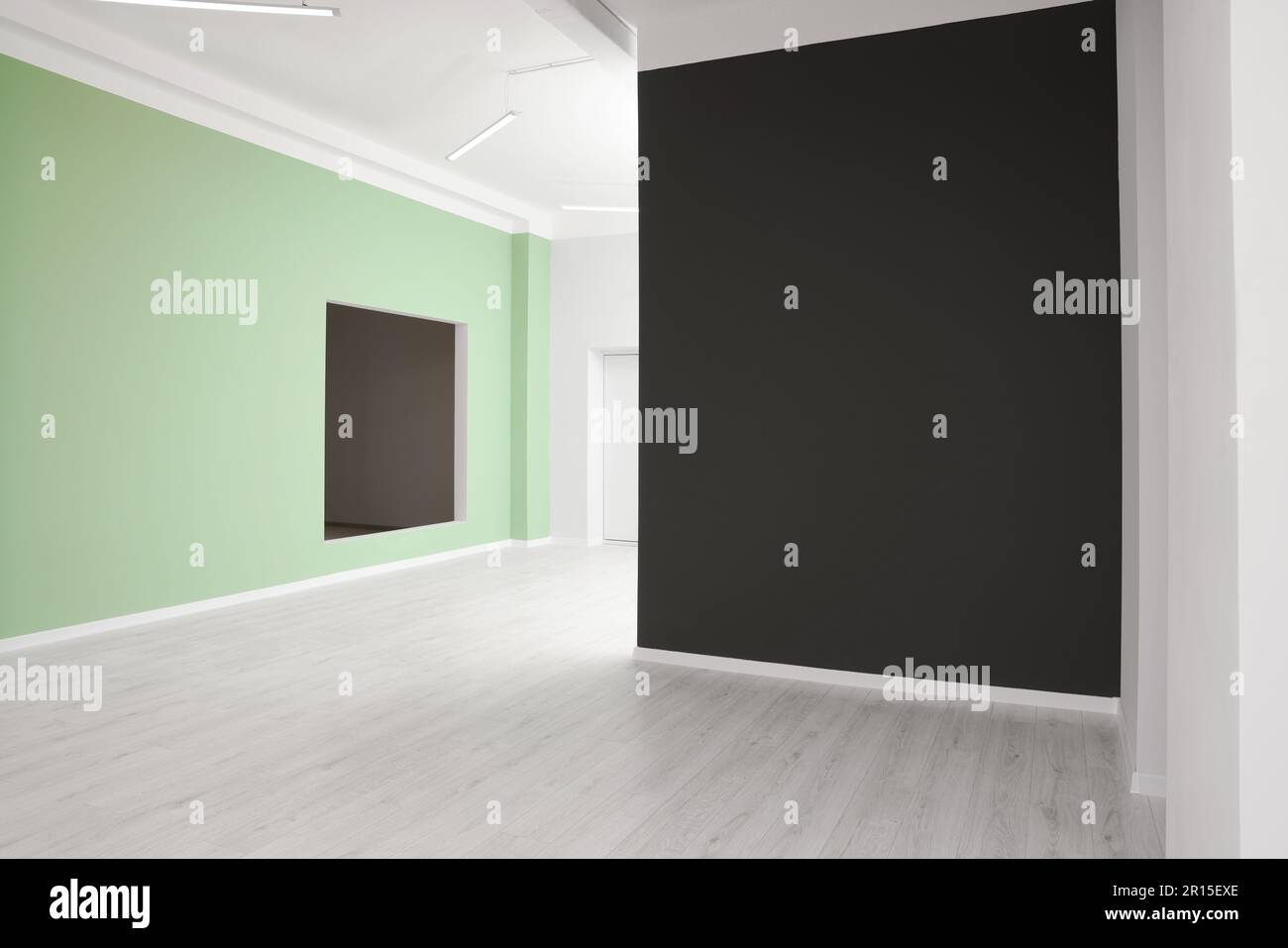 Empty office room with color walls. Interior design Stock Photo - Alamy