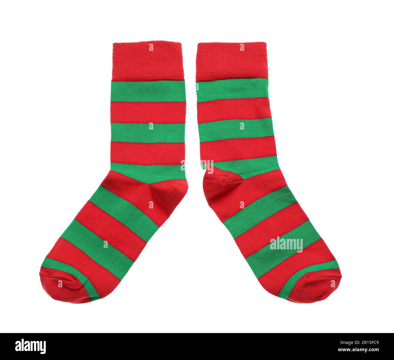 Pair striped green socks Cut Out Stock Images & Pictures - Alamy