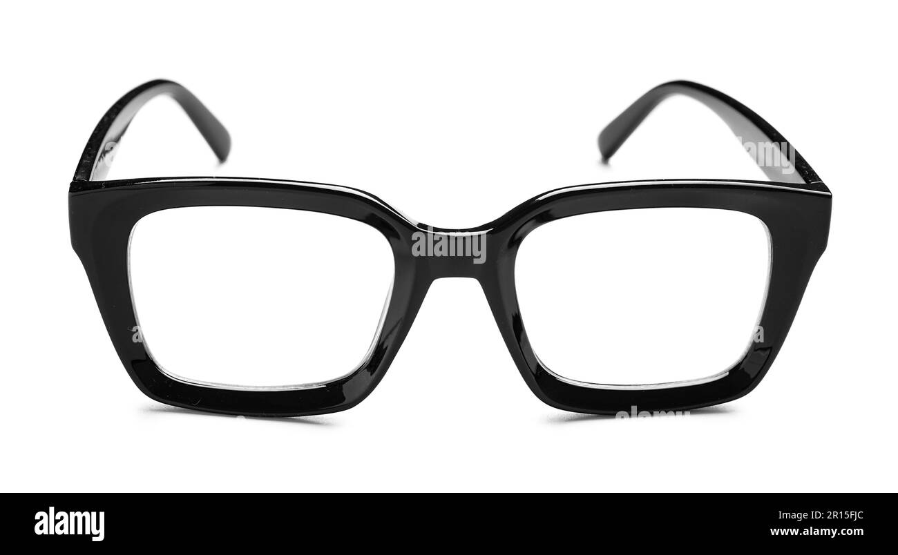Stylish eyeglasses isolated on white background Stock Photo - Alamy