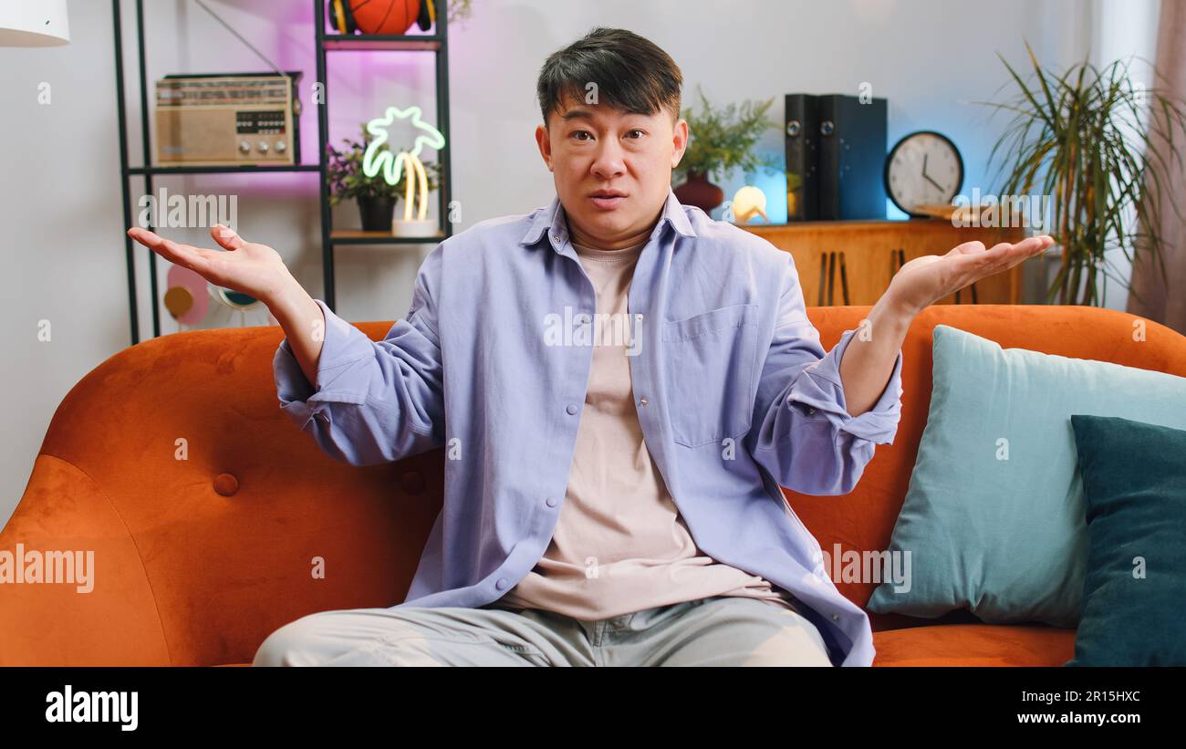 I Dont Know What To Say Confused Asian Handsome Man Feeling