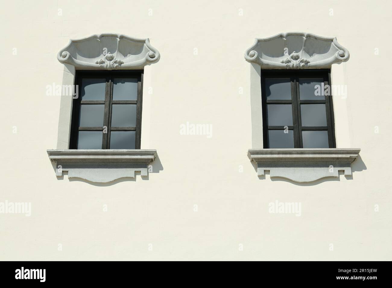 Exterior of beautiful residential building with windows Stock Photo - Alamy