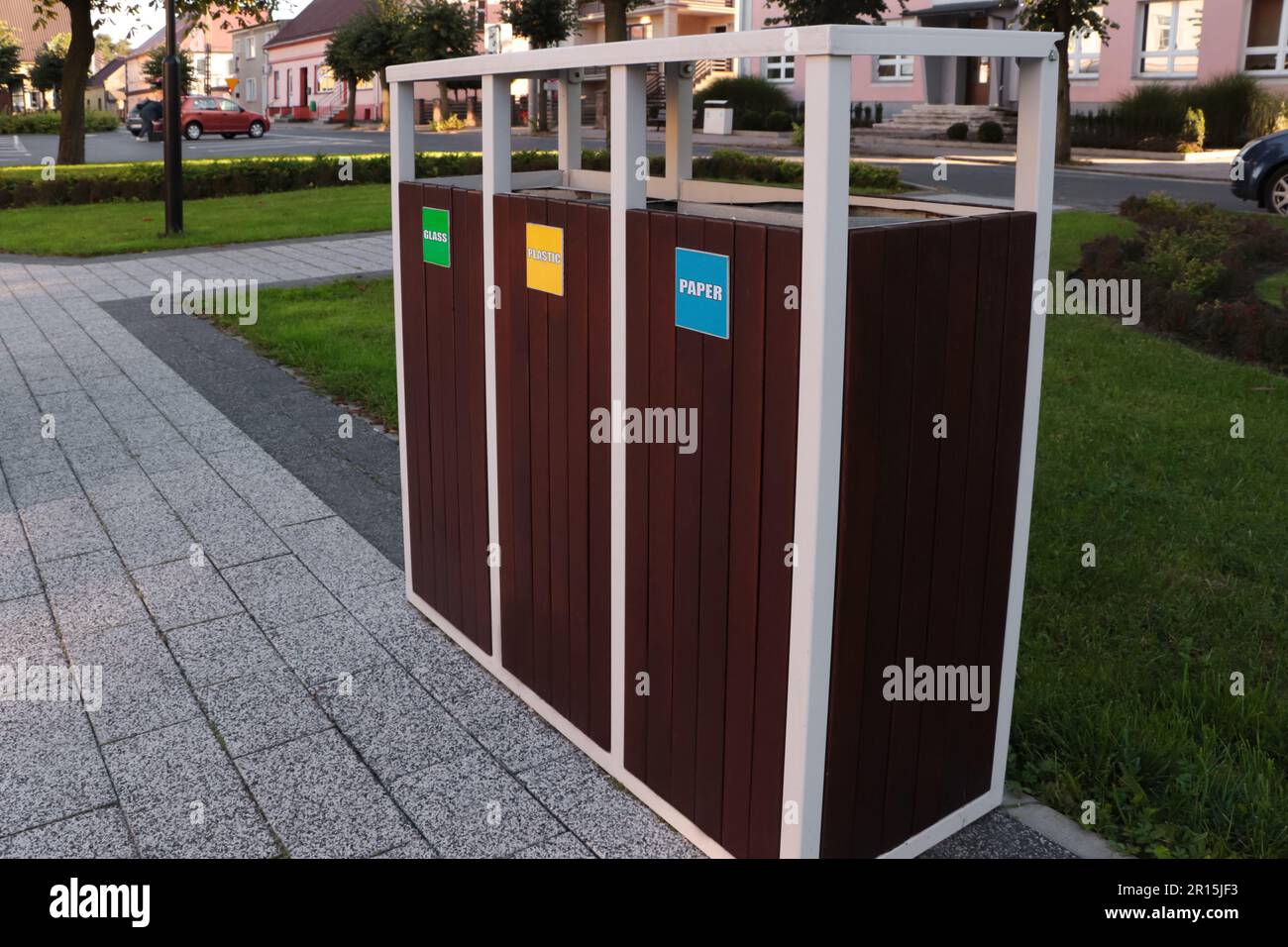 Modern waste sorting bins hi-res stock photography and images - Alamy