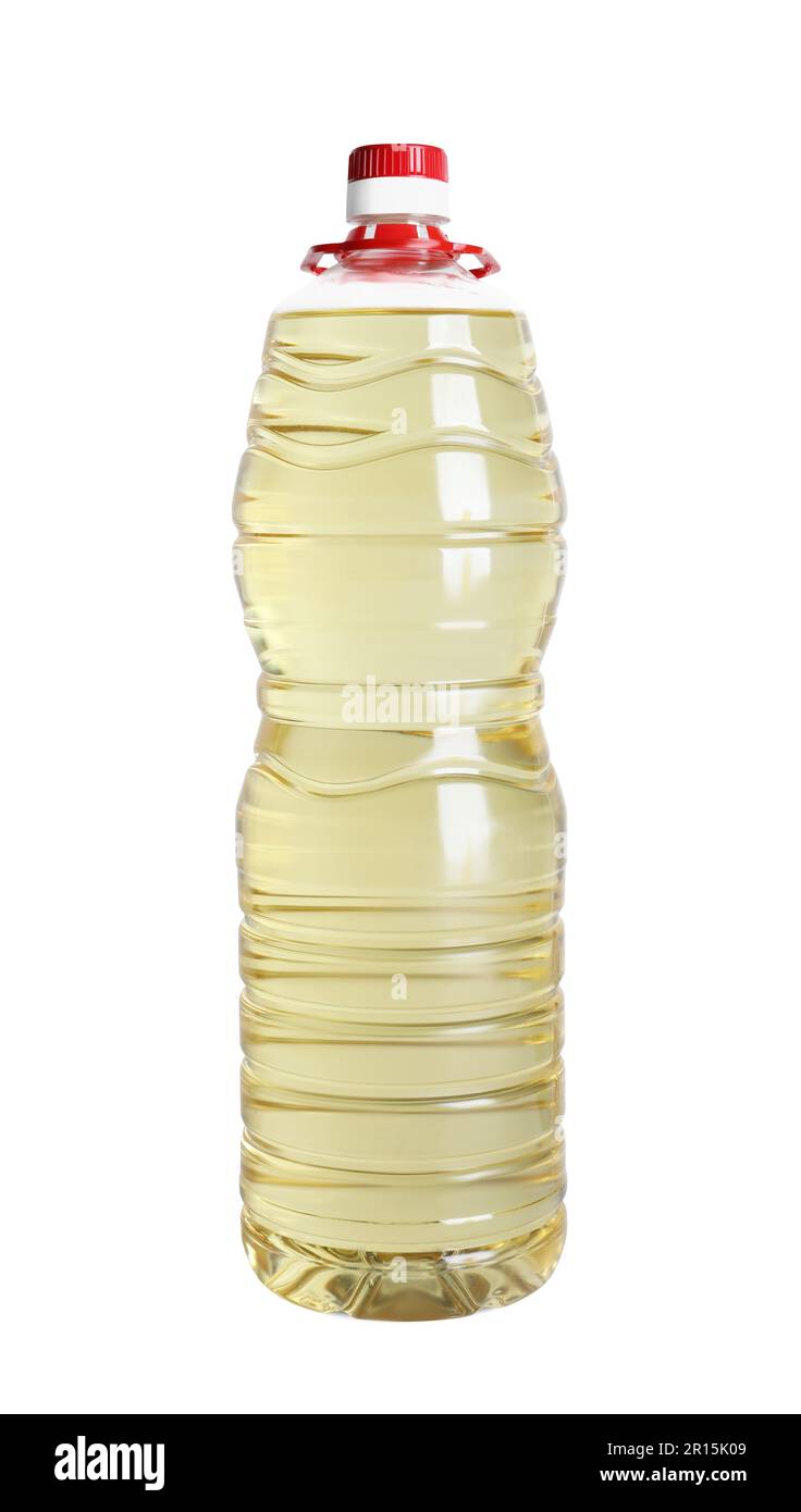 Bottle of cooking oil on white background Stock Photo - Alamy
