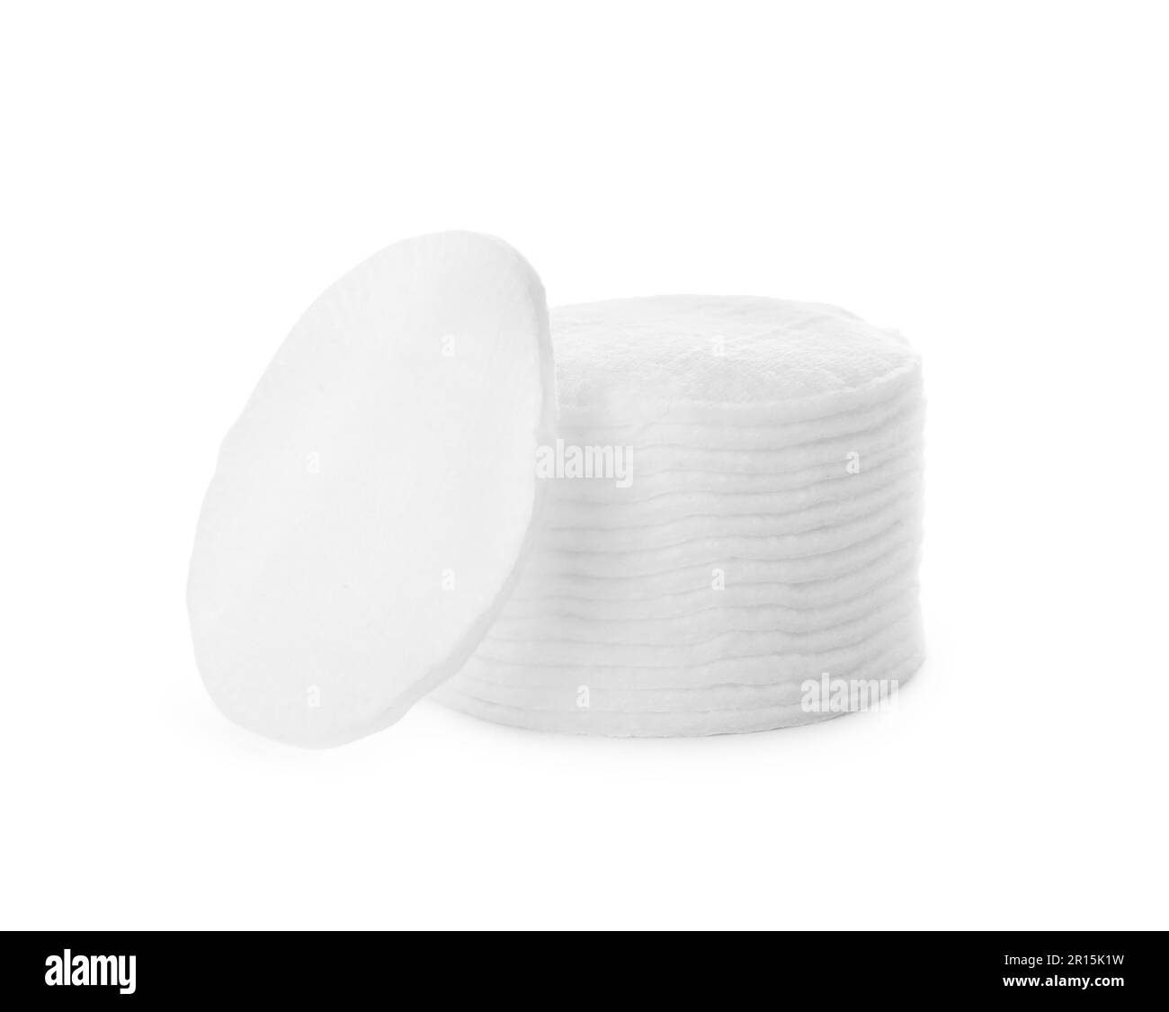 Pile of cotton pads on white background Stock Photo - Alamy