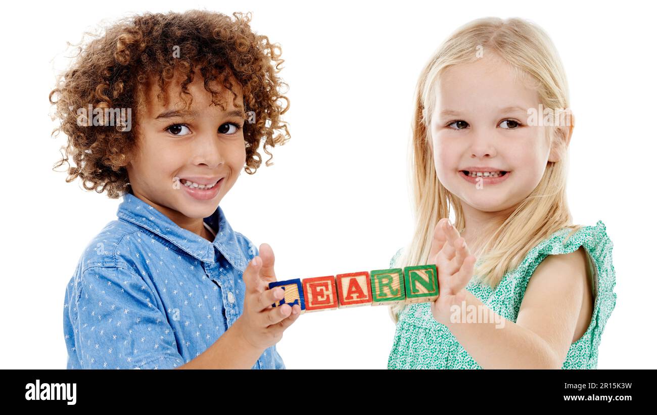 Every child deserves to be educated. Studio shot of a cute little boy ...