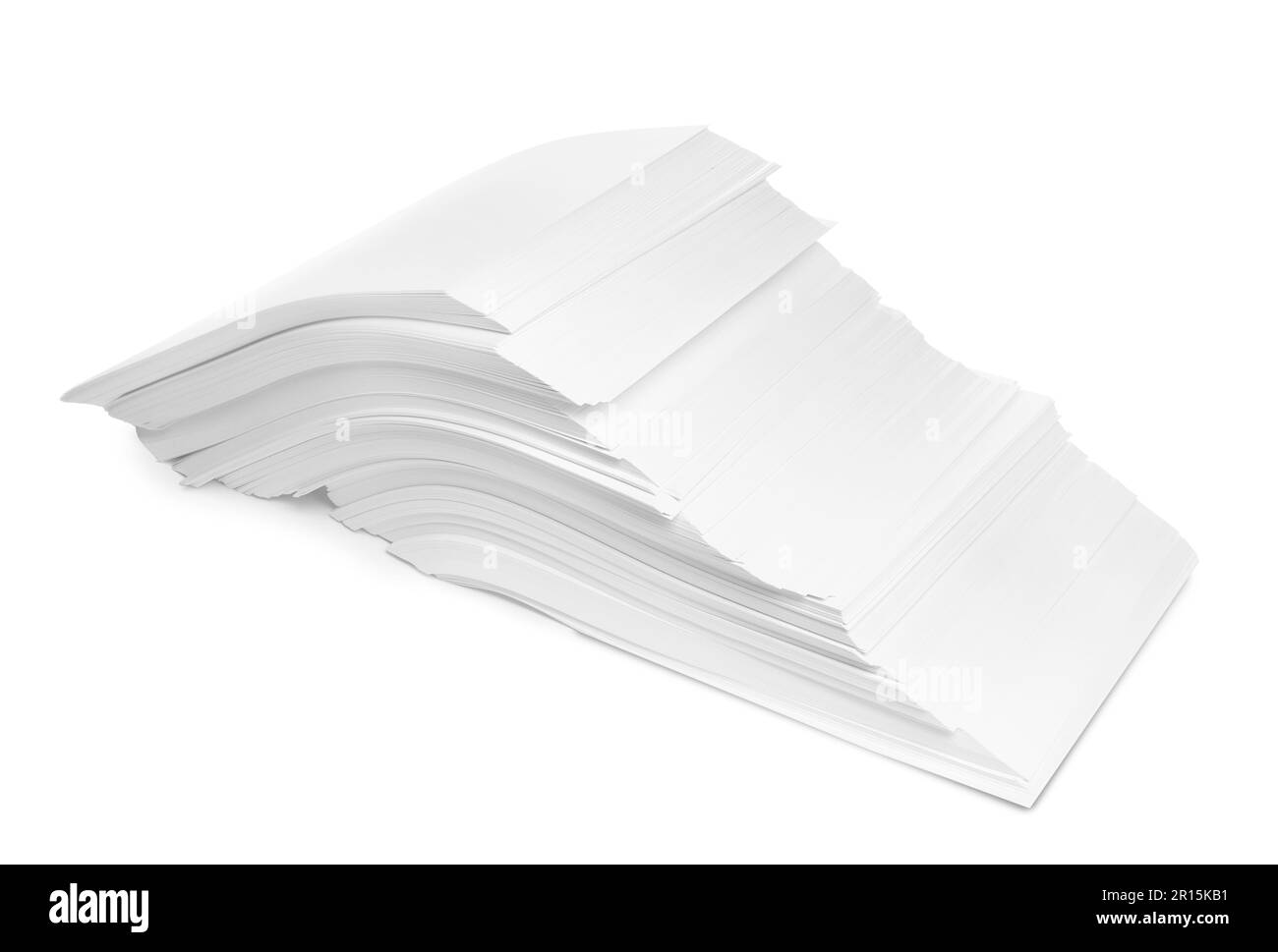 Pile of paper sheets on white background Stock Photo - Alamy