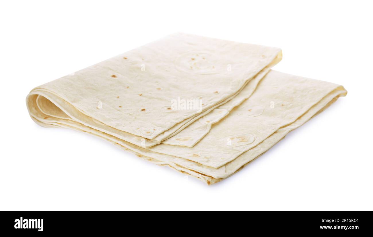 Delicious folded Armenian lavash on white background Stock Photo - Alamy